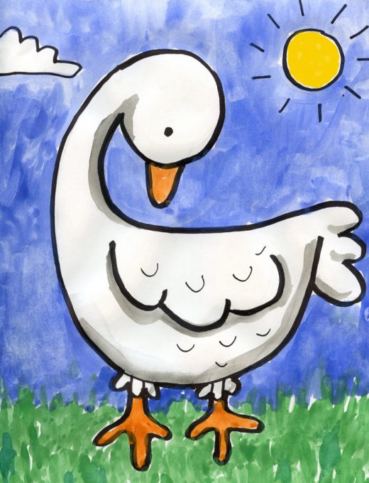 How to Draw a Goose for Kids Easy Step-by-Step Art Lesson
