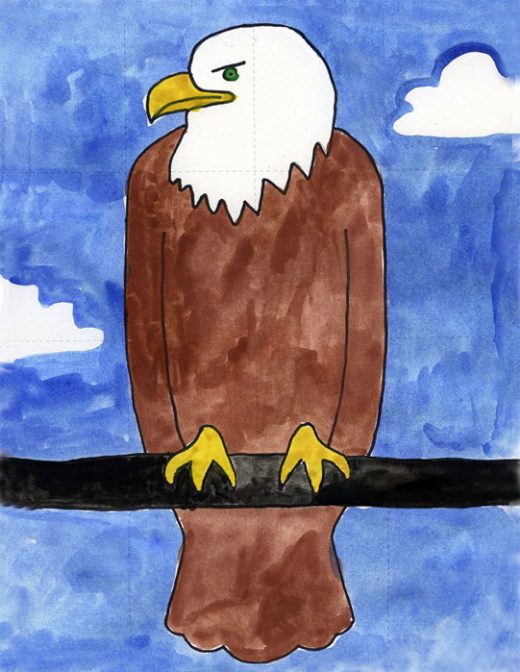 How to Draw a Bald Eagle: Easy Step-by-Step Art Lesson for Kids