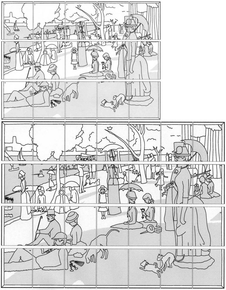 Sunday in the Park Collaborative Mural Template · Art Projects for Kids
