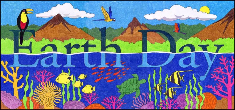 Earth Day Tropical Mural · Art Projects for Kids