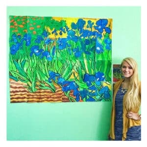 Van Gogh "Irises" Collaborative Mural Template · Art Projects for Kids