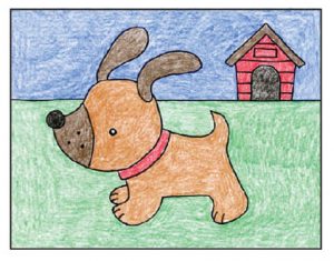 Easy How to Draw a Cute Puppy Tutorial · Art Projects for Kids
