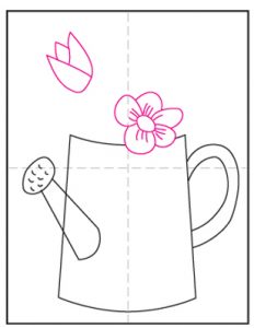 Easy How to Draw Spring Flowers Tutorial Video & Coloring Page