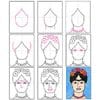 How to Draw Frida Kahlo Easy Step by Step Art Project for Kids