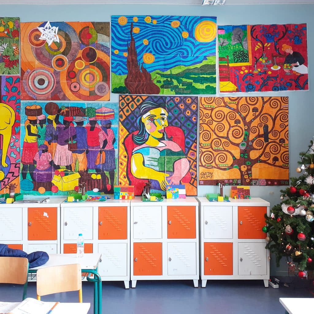 Tree Of Life Coloring Collaborative Mural: Klimt Art Nouveau Template