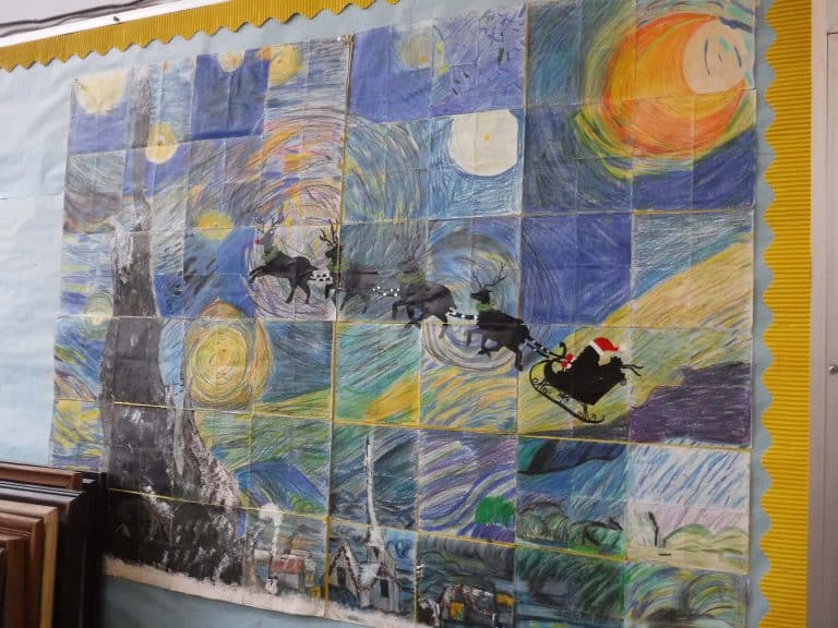 Starry Night Mural · Art Projects for Kids