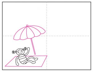 Easy How to Draw a Beach Tutorial Video & Beach Coloring Page