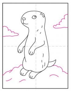 Easy How to Draw a Prairie Dog Tutorial and Prairie Dog Coloring Page