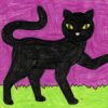 Easy How to Draw a Scary Cat Tutorial and Scary Cat Coloring Page