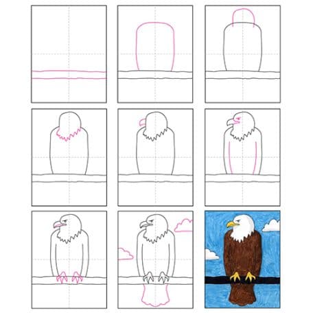 How to Draw a Bald Eagle: Easy Step-by-Step Art Lesson for Kids
