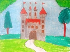 Easy How to Draw a Castle Tutorial Video & Castle Coloring Page