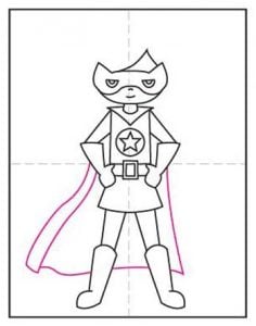 Easy How to Draw Supergirl Tutorial and Supergirl Coloring Page