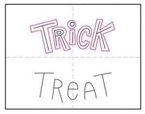 Beginner Hand Lettering Project and Trick or Treat Coloring Page