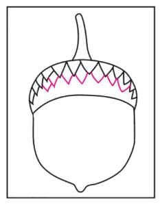 Easy How to Draw an Acorn Tutorial and Acorn Coloring Page