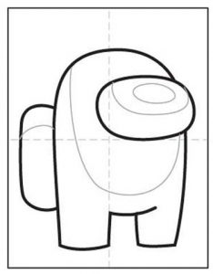Easy How to Draw Among Us Tutorial Video and Coloring Page