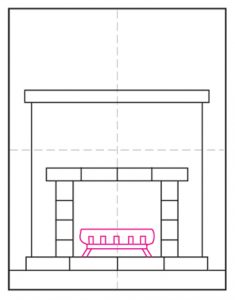 Easy How to Draw a Fireplace Tutorial and Fireplace Coloring Page
