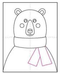 How to Draw a Bear with a Scarf: Easy Step-by-Step Art Lesson for Kids