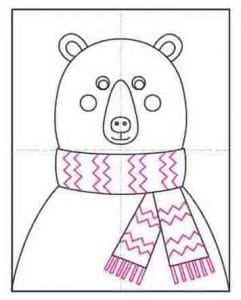 How to Draw a Bear with a Scarf: Easy Step-by-Step Art Lesson for Kids