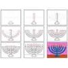 Easy How to Draw a Menorah Tutorial Video and Coloring Page