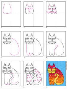 How to Draw a Laurel Burch Cat · Art Projects for Kids