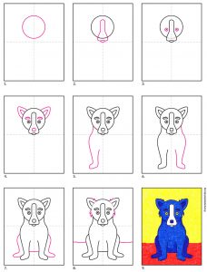 How to Draw a Blue Dog: Easy Step-by-Step Art Lesson for Kids