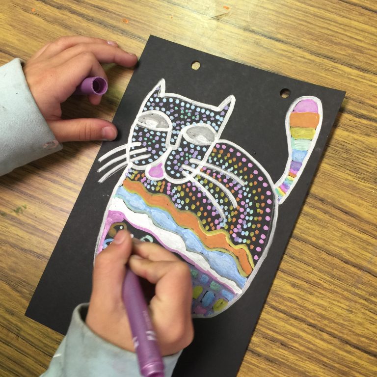 Laurel Burch Cats Art Lesson with Easy Step-by-Step Drawing Tutorial