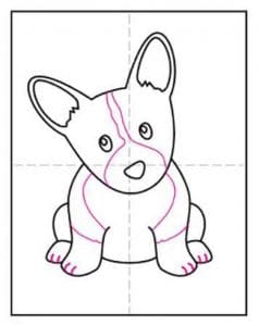 Easy How to Draw a Puppy Tutorial and Puppy Coloring Page