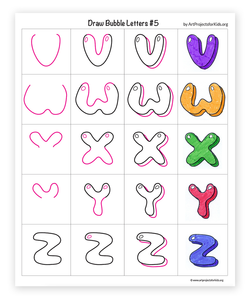 Easy How To Draw Bubble Letters Tutorial And Coloring Page Easy How To Draw Bubble Letters Tutorial And Coloring Page