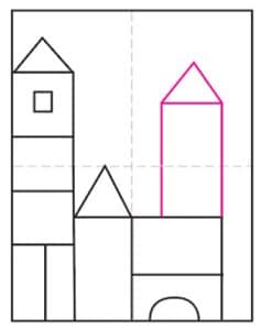 Easy How to Draw a Paul Klee Castle Art Project Tutorial