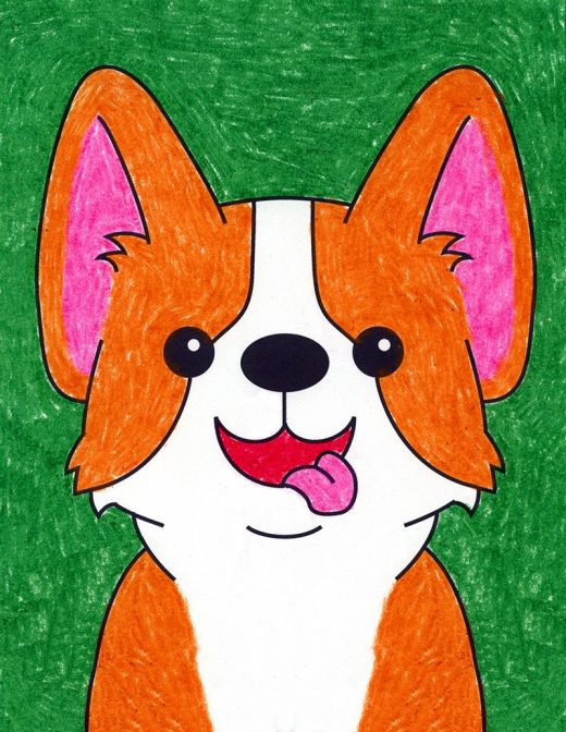 Easy How to Draw a Dog Face Tutorial Video & Dog Coloring Page