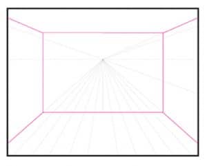 Easy How to Draw a One Point Perspective Room & Coloring Page