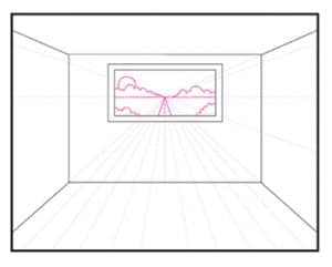 Easy How to Draw a One Point Perspective Room & Coloring Page