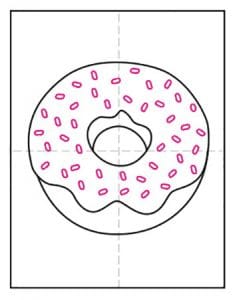 Easy How to Draw a Donut Tutorial and Donut Coloring Page