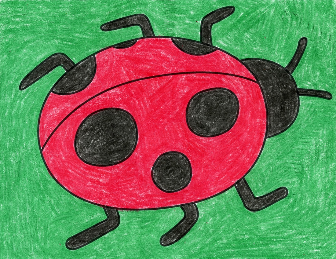 Easy How to Draw Cartoon Bugs Tutorial and Coloring Page
