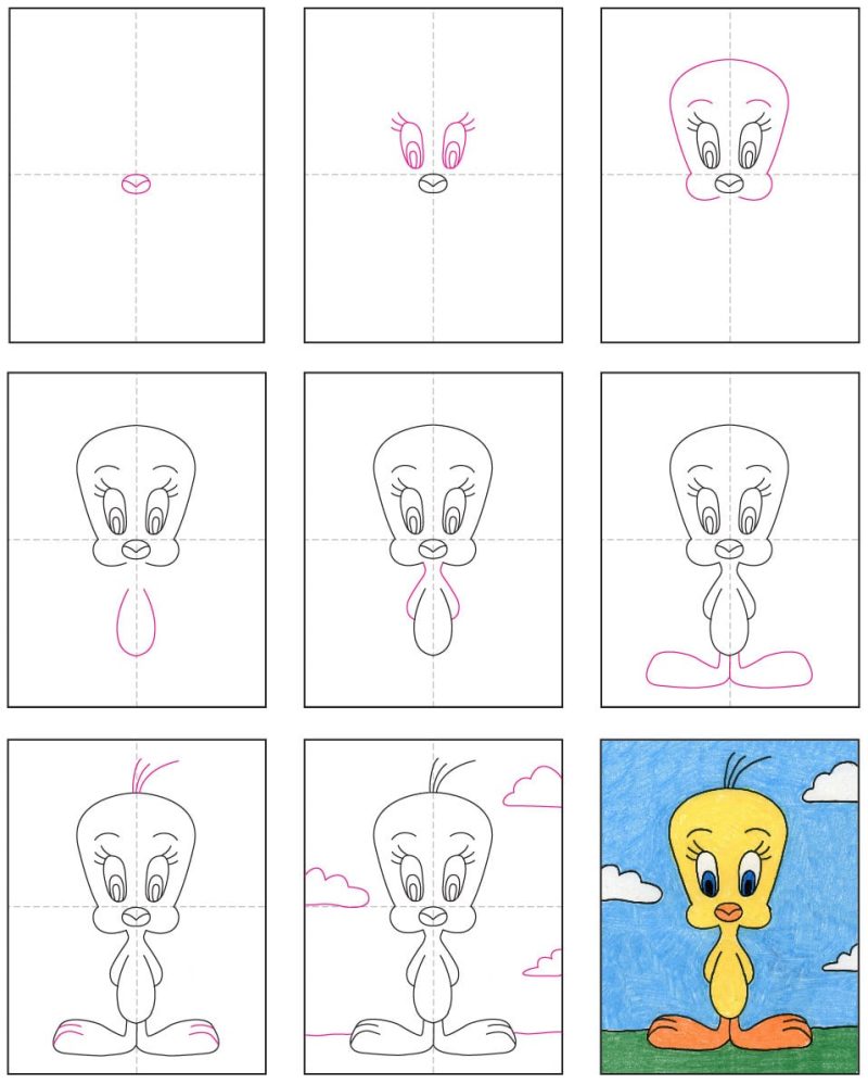 How To Draw Tweety Easy Step By Step Cartoon Network