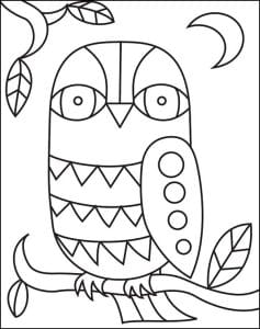 How to Draw a Doodle Owl and Owl Coloring Page