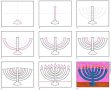 Easy How to Draw a Menorah Tutorial Video and Coloring Page