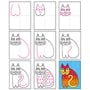 Laurel Burch Cats Art Lesson with Easy Step-by-Step Drawing Tutorial
