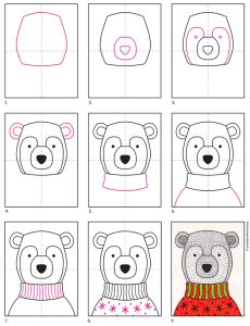 How to Draw a Bear in a Sweater: Step-by-Step Art Lesson for Kids