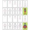 Easy How to Draw a Superhero Tutorial and Superhero Coloring Page