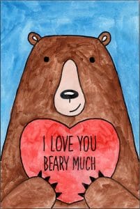 How to Draw a Valentine Bear: Easy Step-by-Step Art Lesson for Kids