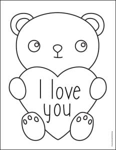 How to Draw a Valentine Bear: Easy Step-by-Step Art Lesson for Kids