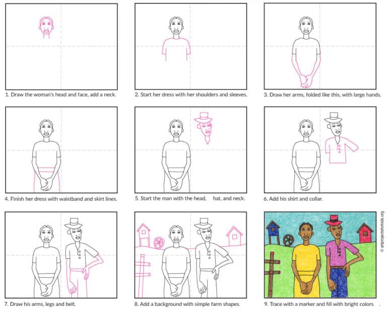 William H. Johnson Style Art Project for Kids