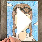 Easy How to Draw Amelia Earhart Tutorial Video and Coloring Page