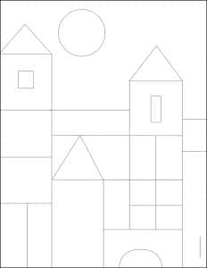 Easy How to Draw a Paul Klee Castle Art Project Tutorial