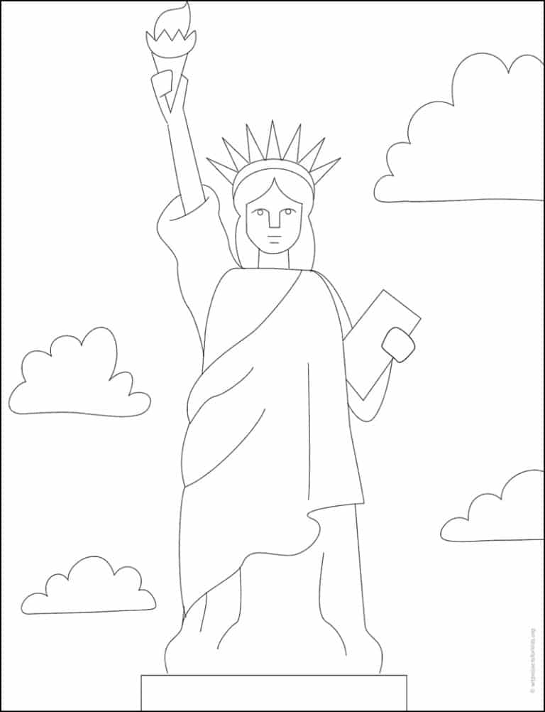 How to Draw the Statue of Liberty: Step-by-Step Art Lesson for Kids