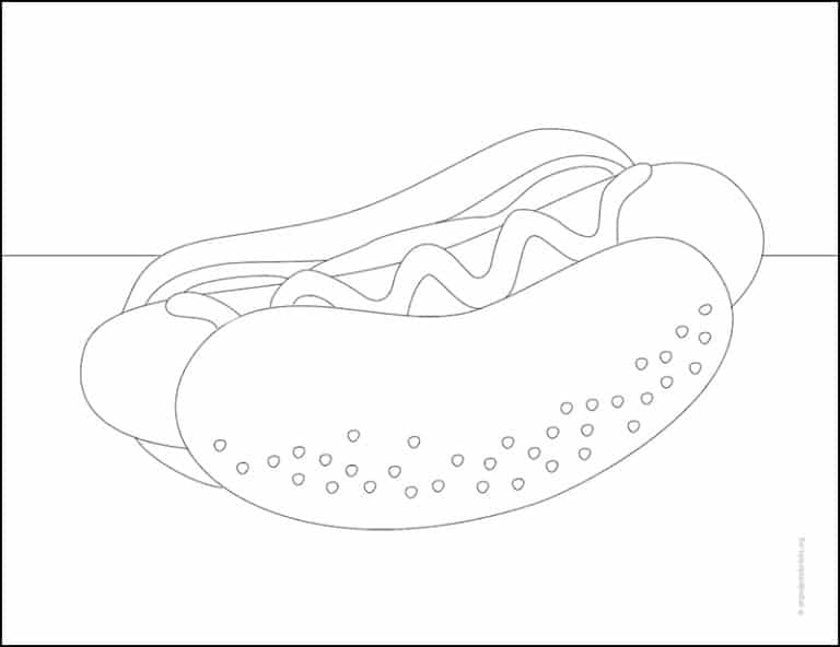 Hot Dog Coloring Page