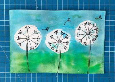 How to draw a Dandelion and turn it into a Painting · Art Projects for Kids