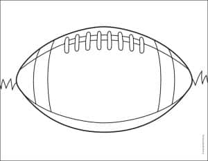 Easy How to Draw a Football Tutorial video and Coloring Page