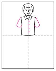Easy How to Draw a Man Tutorial and Man Coloring Page
